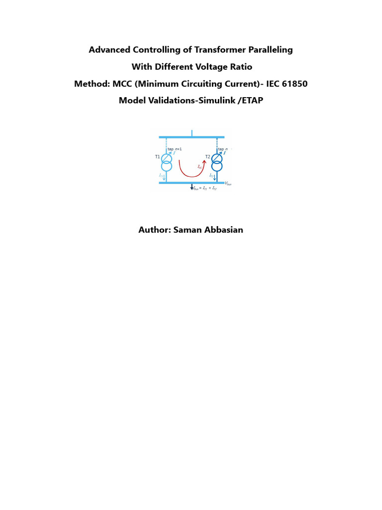 Advanced Controlling of Transformer Paralleling | PDF | Transformer | Electrical Impedance