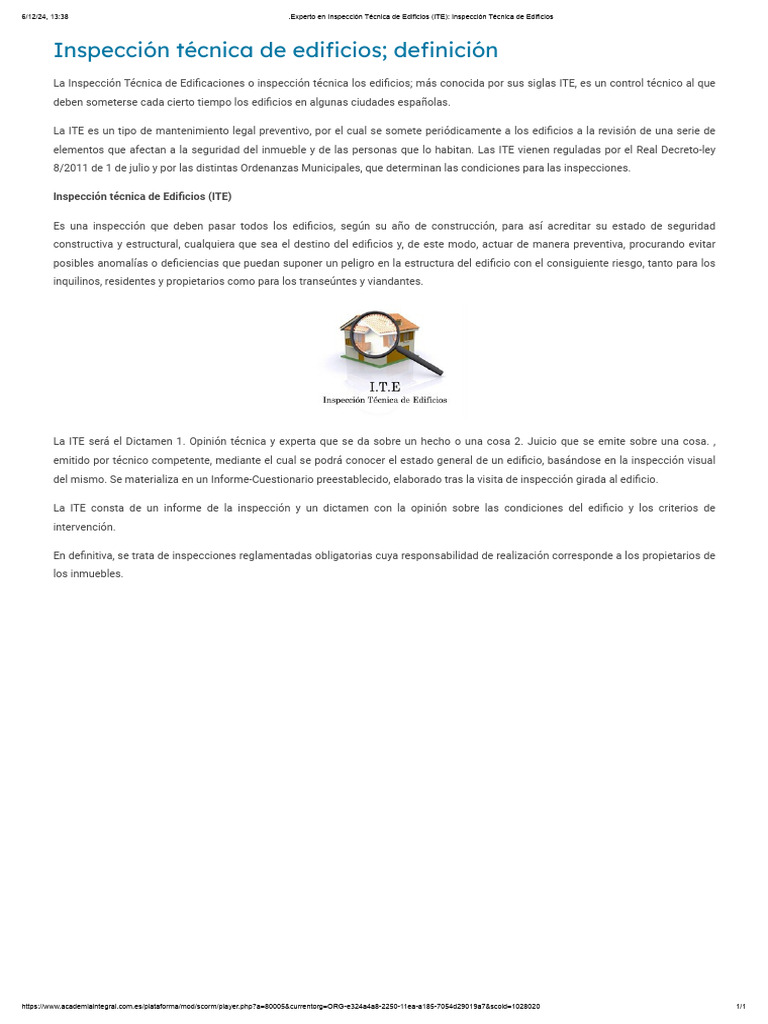 Inspección Técnica de Edi Cios de Nición | PDF