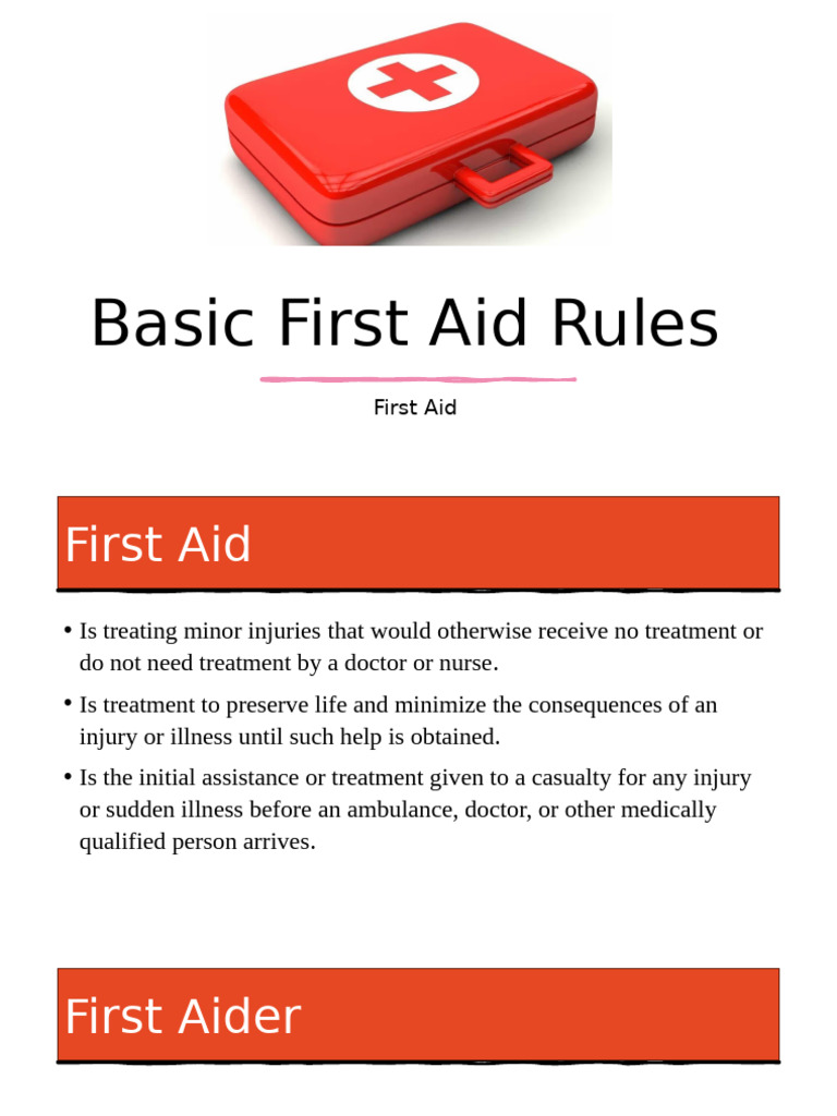 Essential First Aid Guidelines | PDF | First Aid | Medical Specialties