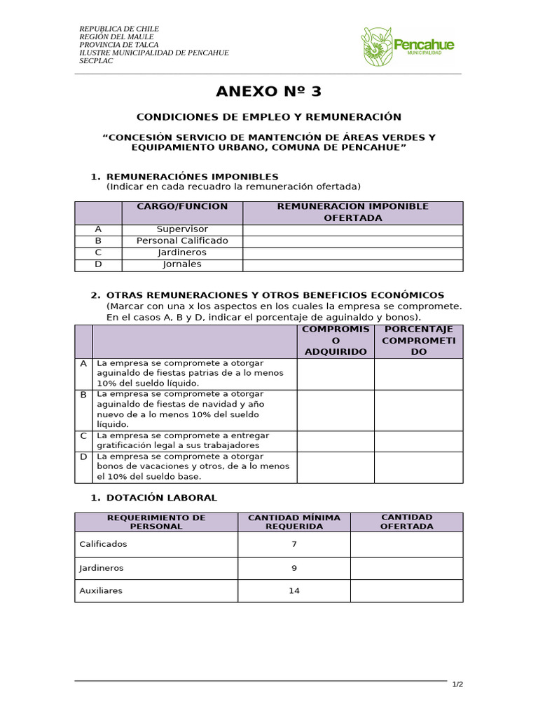 Anexo N°3 | PDF | Salario | Derecho laboral