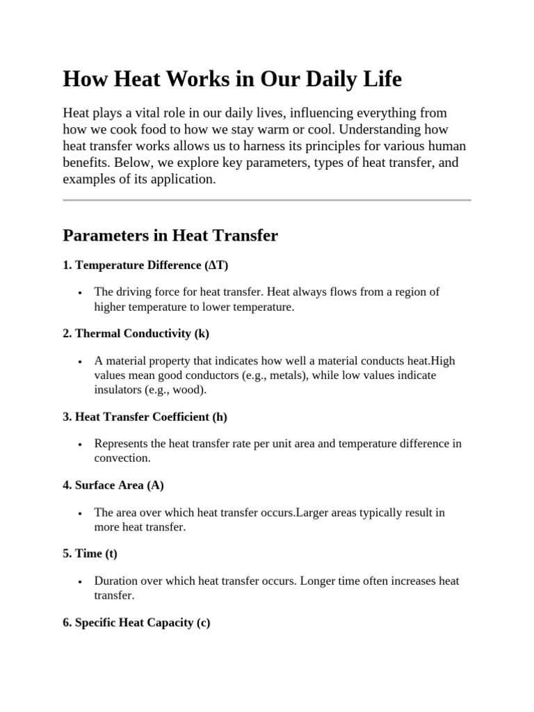 How Heat Works in Our Daily Life | PDF