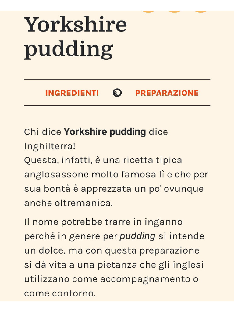 Ricetta Yorkshire Pudding | PDF