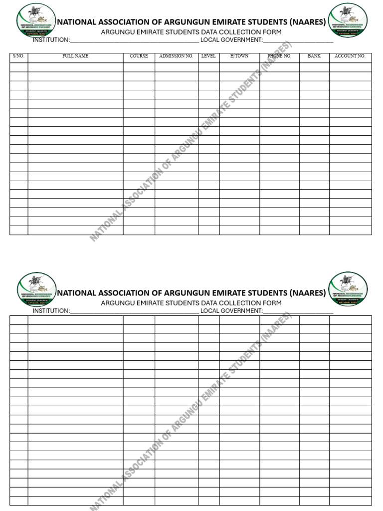 Data Collection Form-1 | PDF