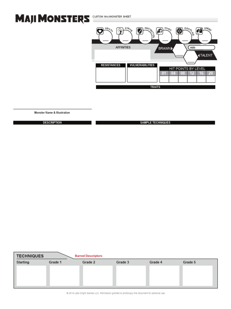 Majimonsters - Monster Template | PDF