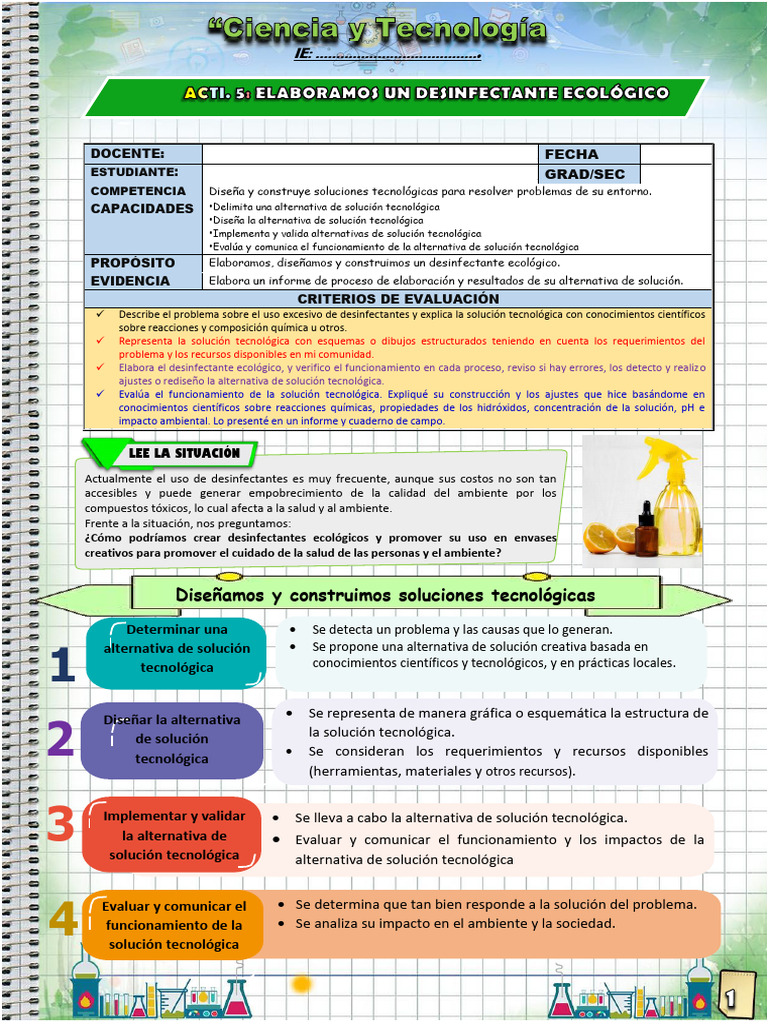 E-4º Act 5-Cyt-Und 8 | PDF | Blanqueador | Agua