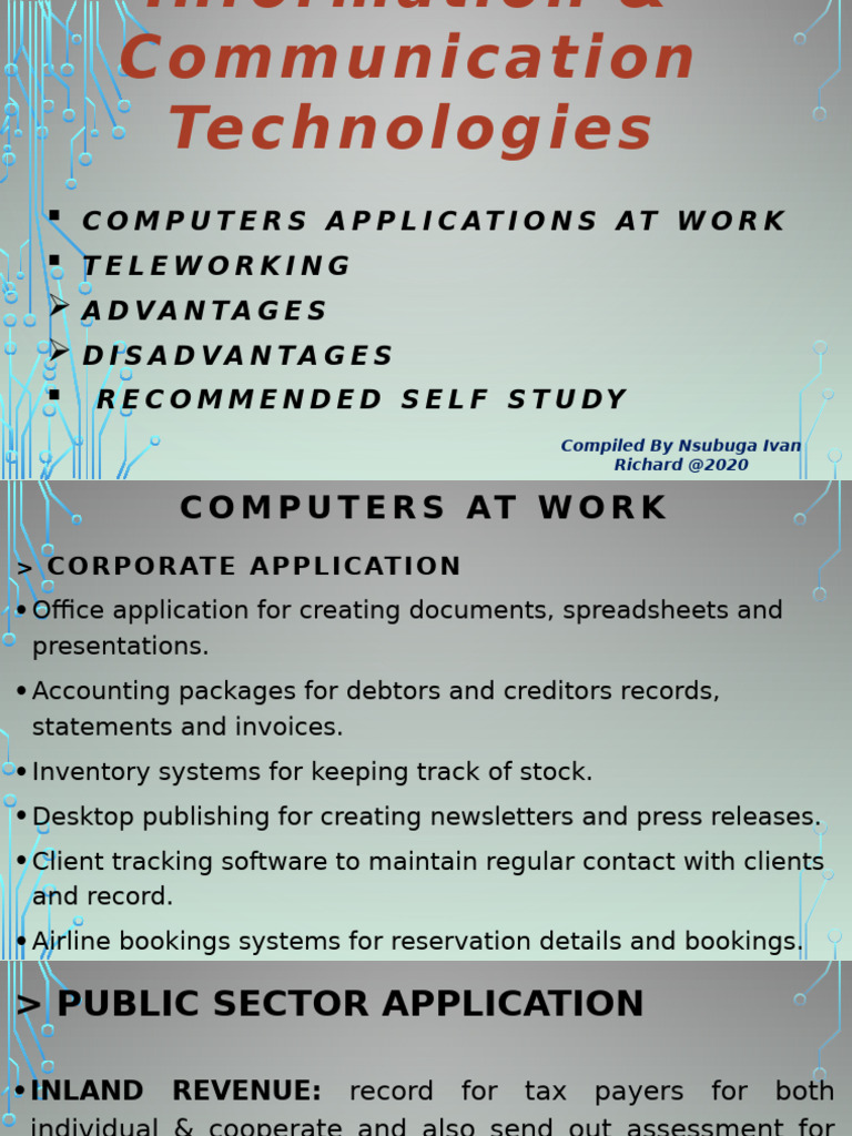 The Use of Ict-computer @ Work | PDF | Internet | Virtual Private Network