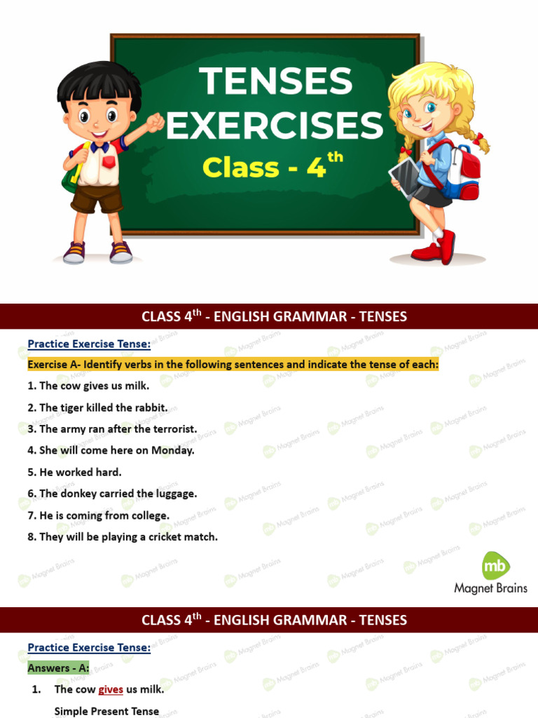 English Grammar Tenses Exercises | PDF | Grammatical Tense | English ...