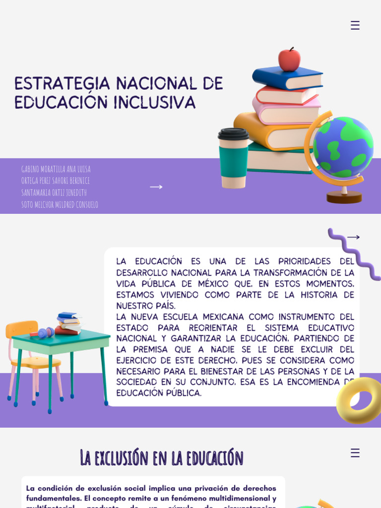 Estrategia Nacional de Educación Inclusiva | PDF | Inclusión (Educación ...
