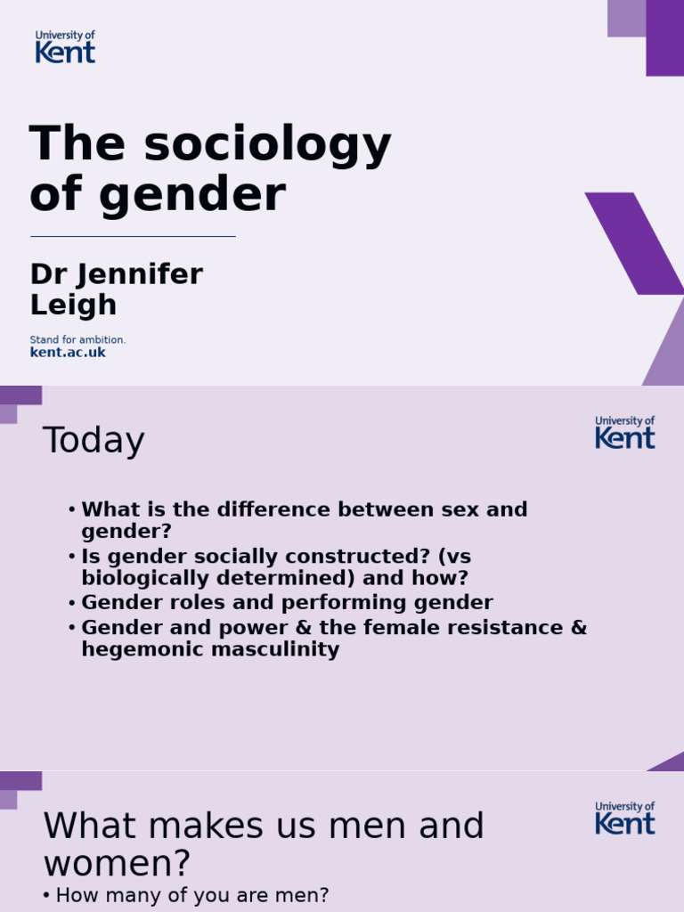 Week 10- Fundamentals of Sociology Gender | PDF | Gender | Gender Studies