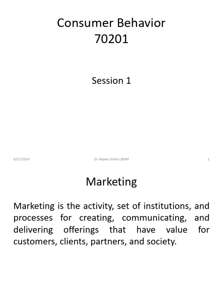 Ppts Consumer Behaviour[1] | PDF | Id | Perception