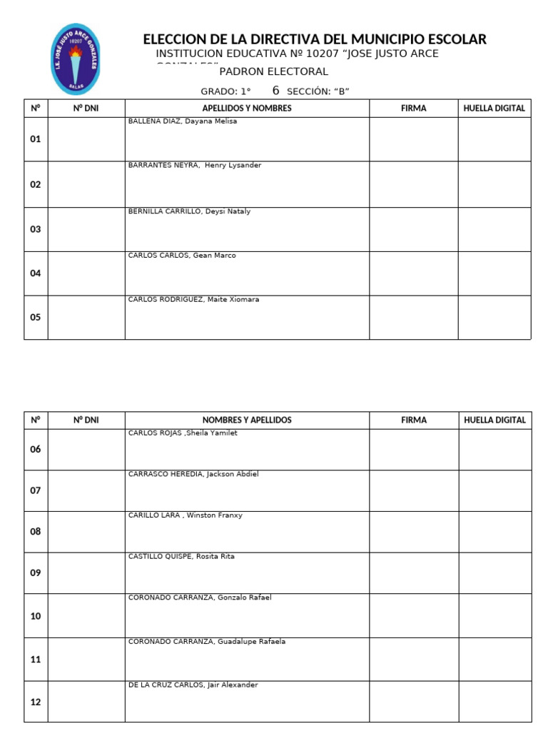 Padrón Electoral Imprimir | PDF