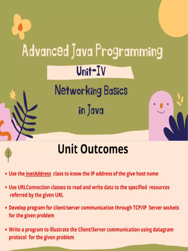 UNIT 4 Networking basics advance java | PDF