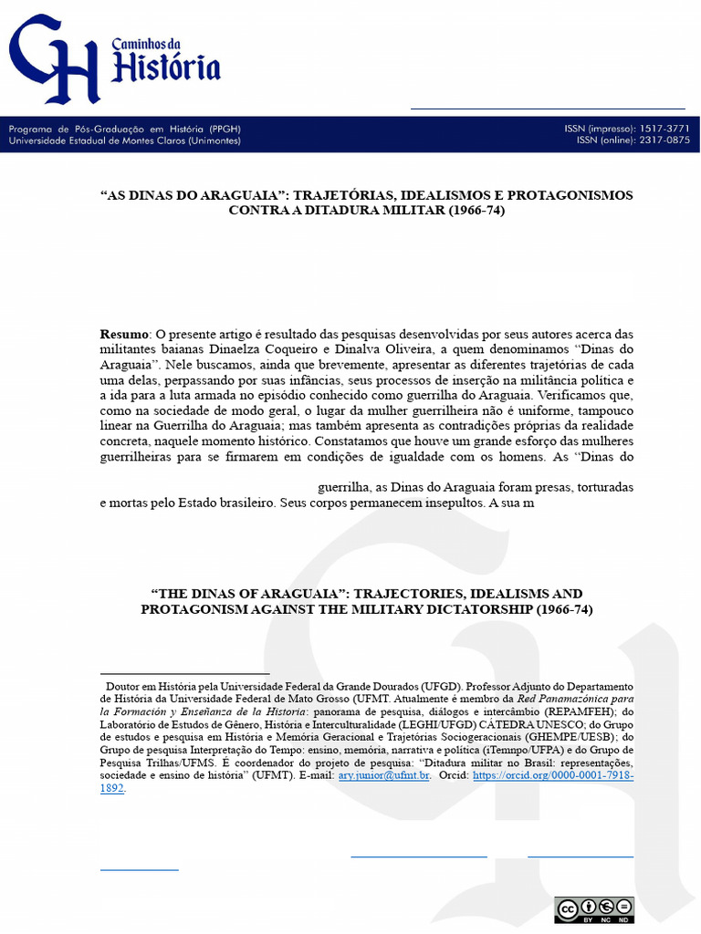 Dinas do Araguaia: Mulheres na Guerrilha | PDF | Brasil | Dilma Rousseff
