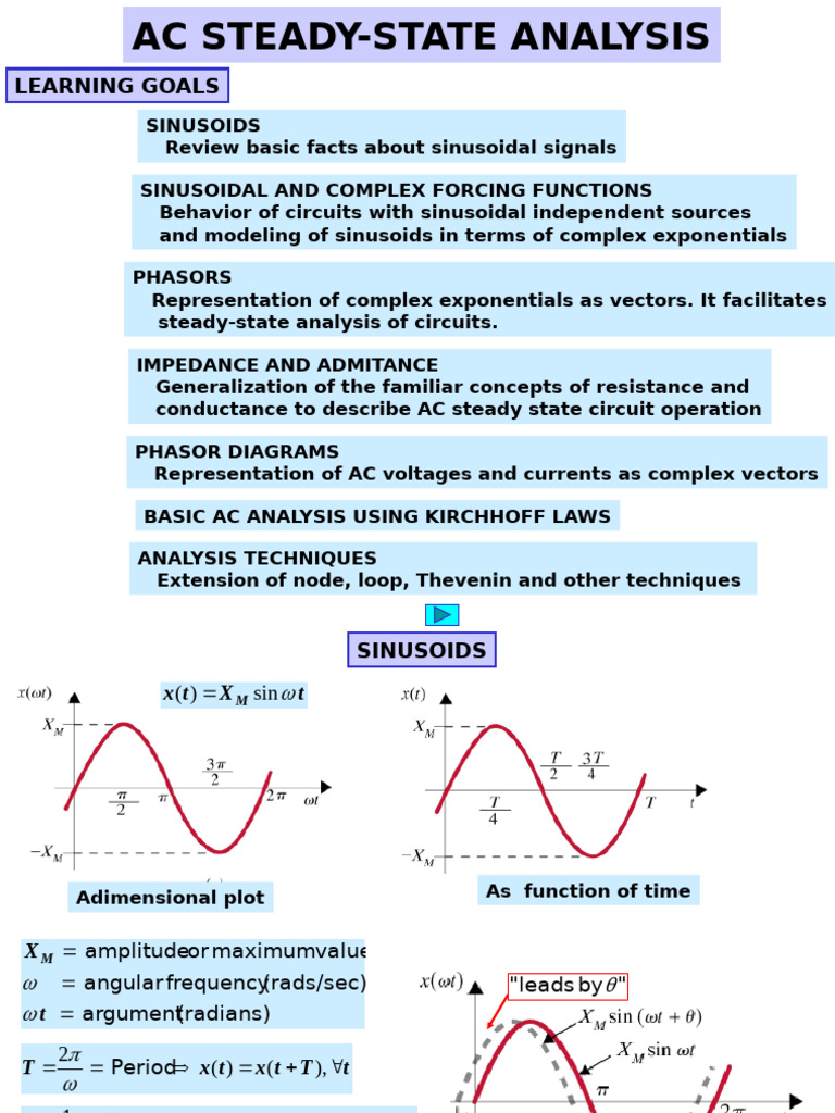 Ch8 ACSteadyAnalysis | PDF | Electrical Impedance | Phase (Waves)