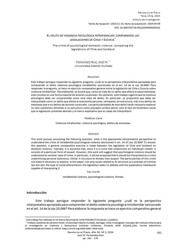Violencia Psicológica: Chile y Escocia | PDF | Violencia | Sicología