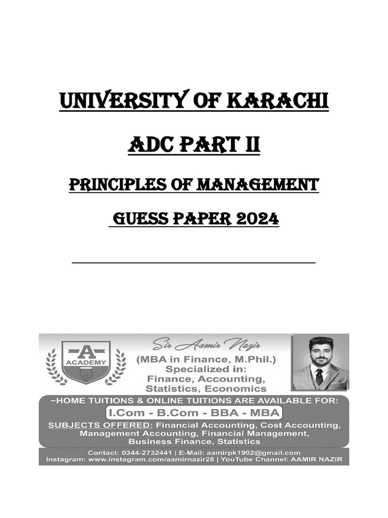 Management Guess Paper 2024 | PDF | Motivation | Motivational