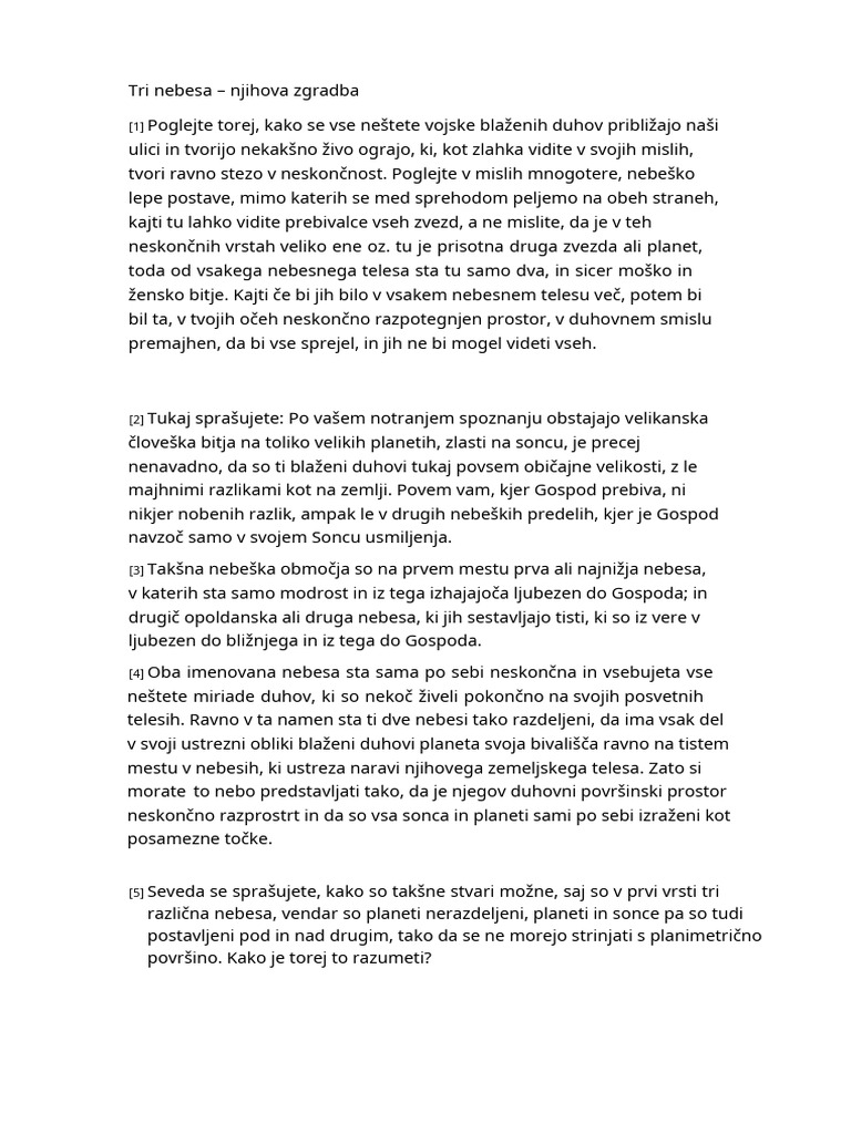 Tri Nebesa Njihova Zgradba | PDF