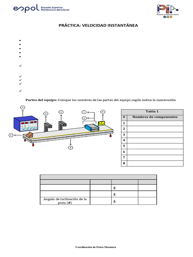 TABLA DE MEDICIONES (Velocidad Instantánea) | PDF | Velocidad | Medición