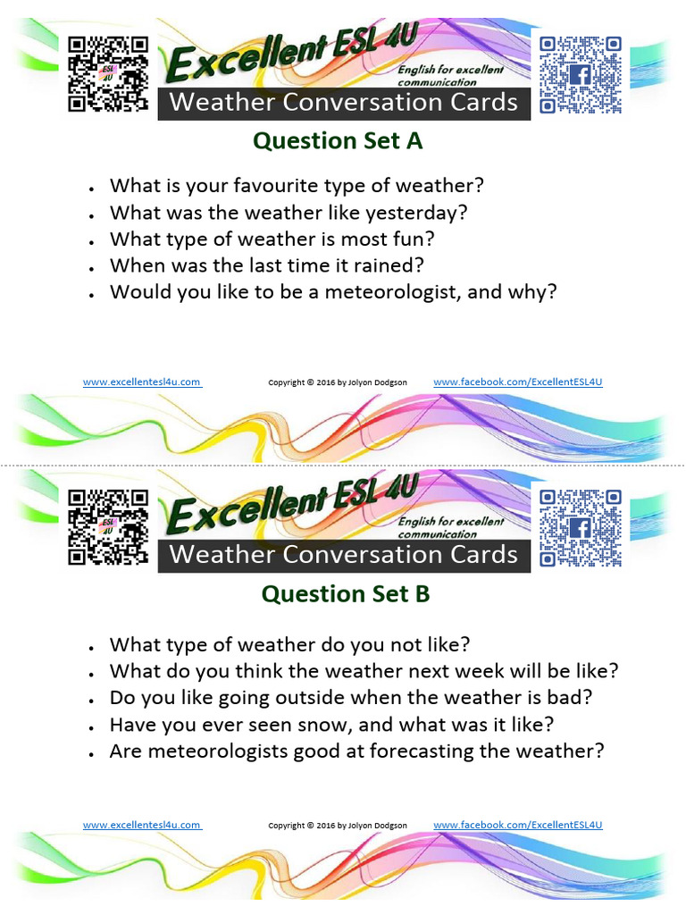 Weather Conversation Cards | PDF