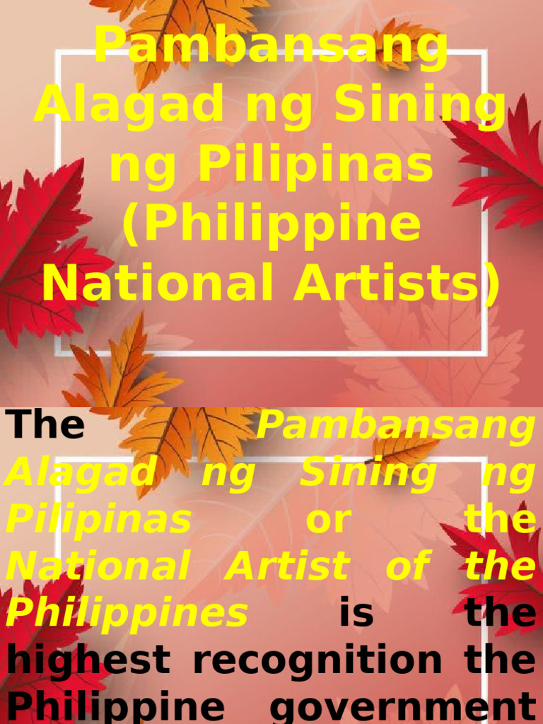 National Artists of the Philippines | PDF | Philippines