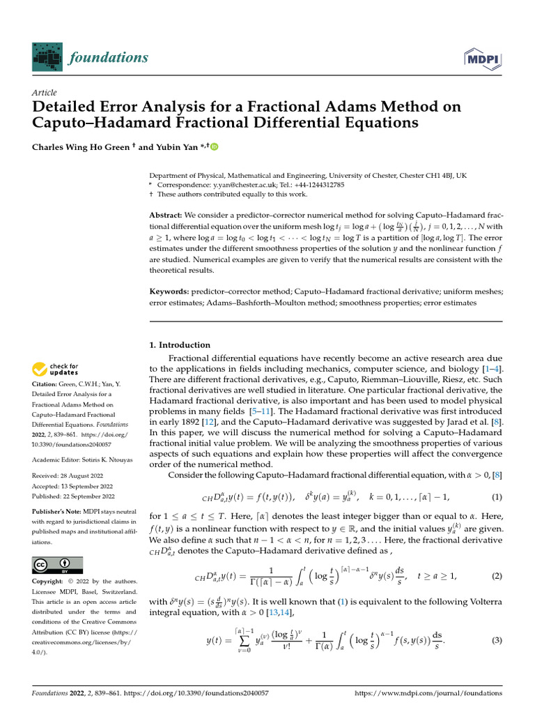Foundations 02 00057 | PDF | Numerical Analysis | Mathematical Analysis
