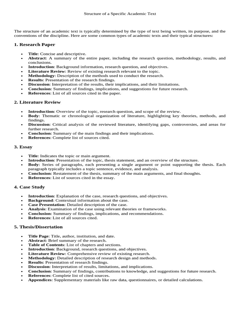 Structure of A Specific Academic Text | PDF | Abstract (Summary ...