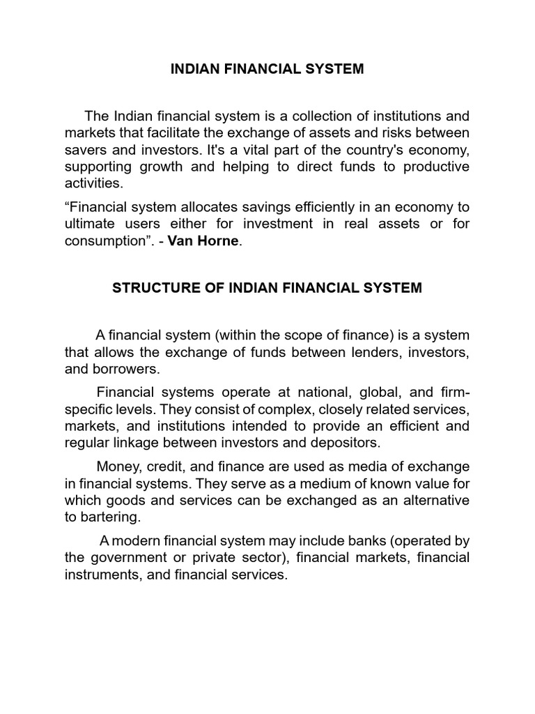 Indian Financial System | PDF | Banks | Reserve Bank Of India
