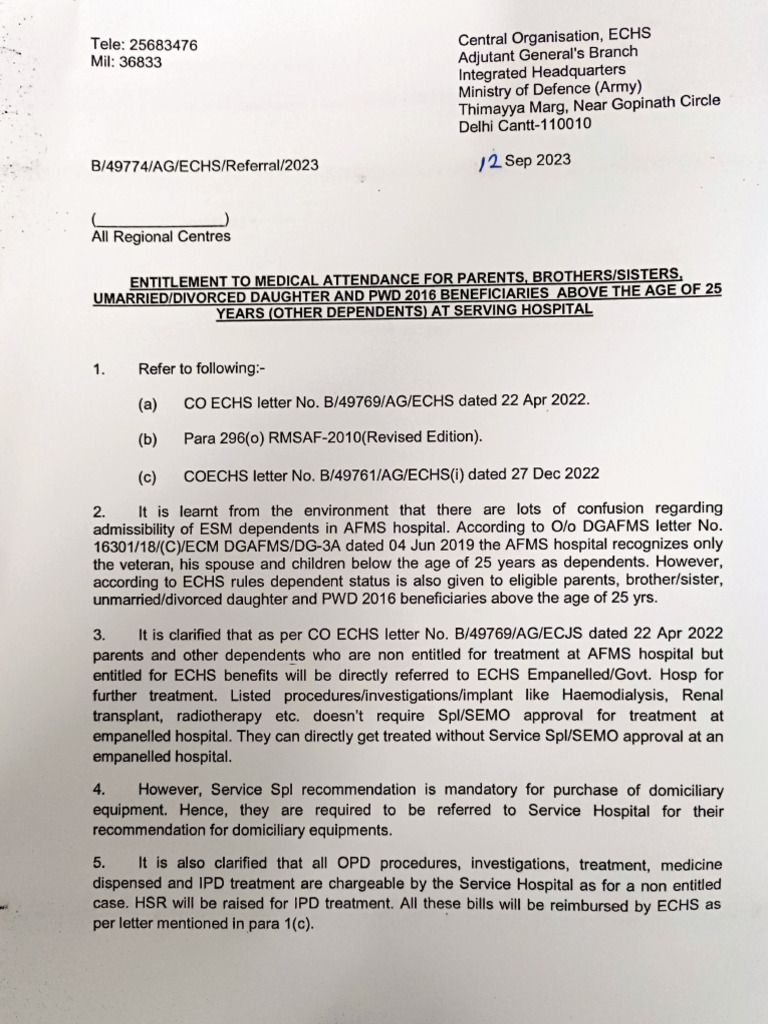 Entitlement of Medical Attendance For Parents | PDF | Health Care ...