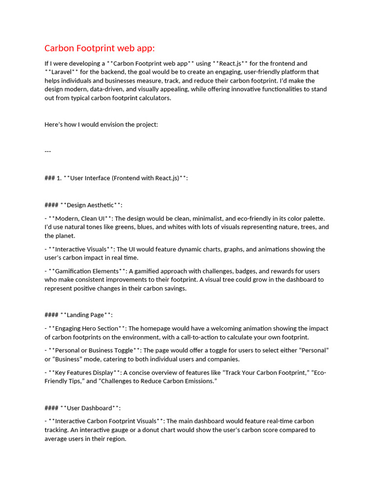 Carbon Footprint web app | PDF | Carbon Footprint