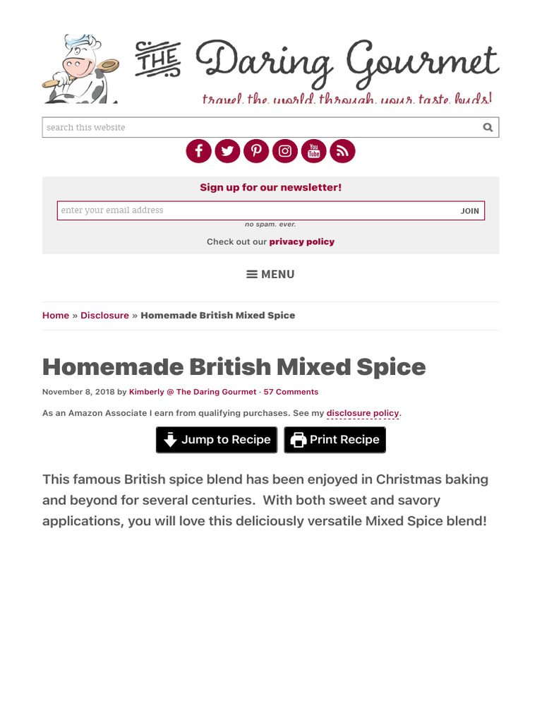 Homemade British Mixed Spice Recipe | PDF | Spice | Teaspoon