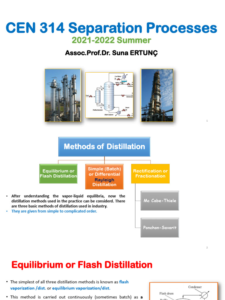 1st Week-5. Flash (Equilibrium) Distilaltion | PDF | Distillation ...