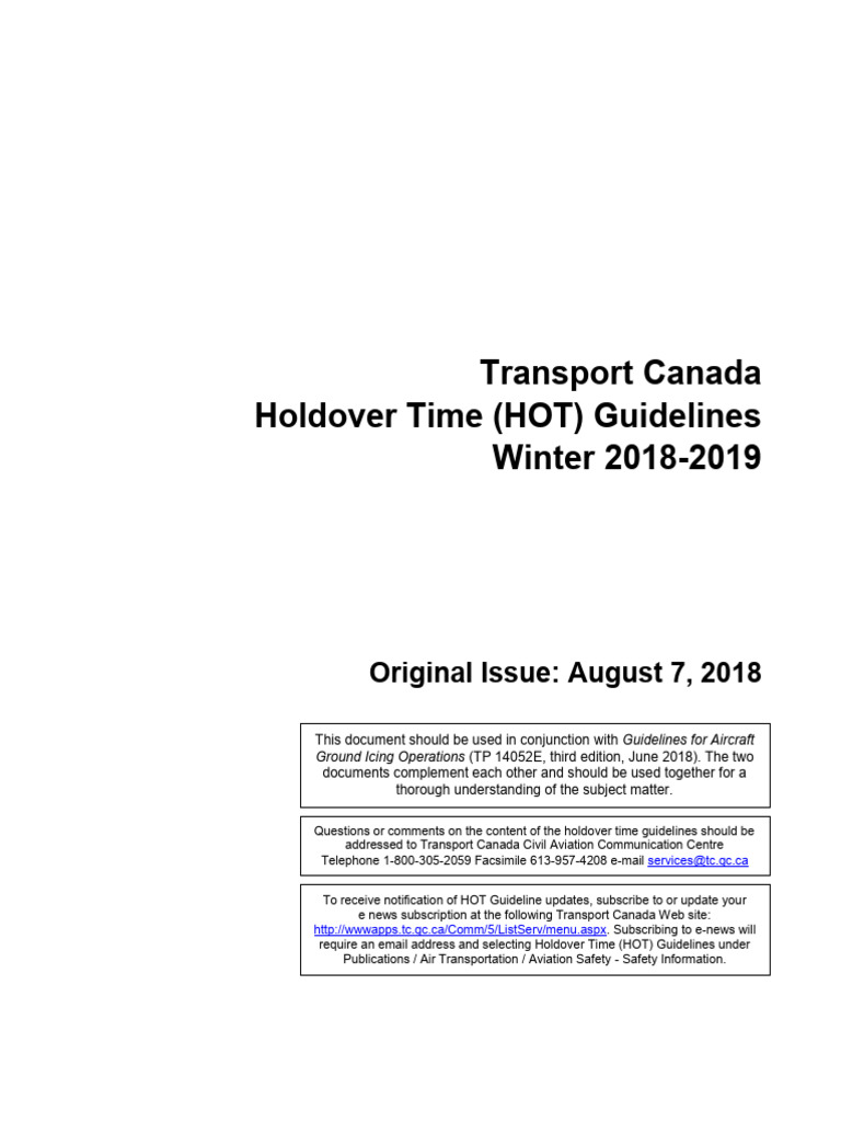 Holdover Time | PDF | Snow | Rain