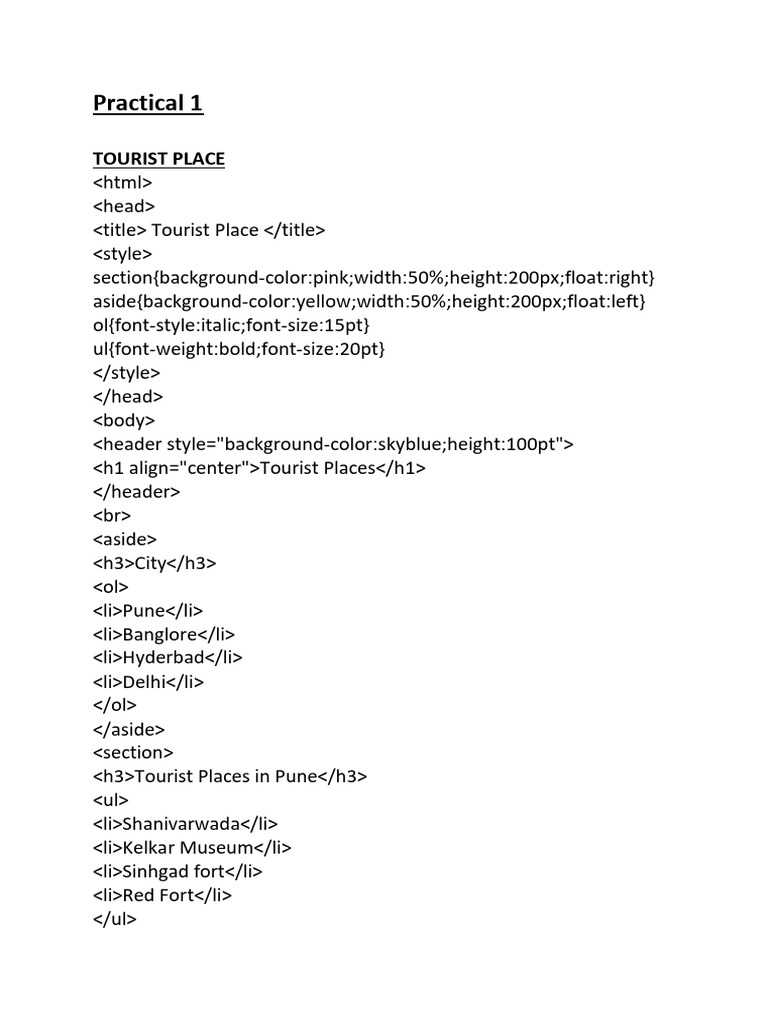 XII SCI & COM Html Practicals 2024-25 | PDF | Hypertext | Computer File ...