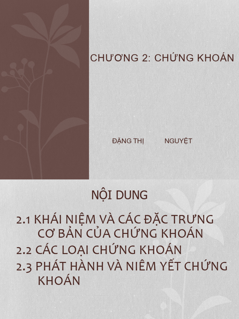 Bai Giang - Chuong 2 TTCK | PDF