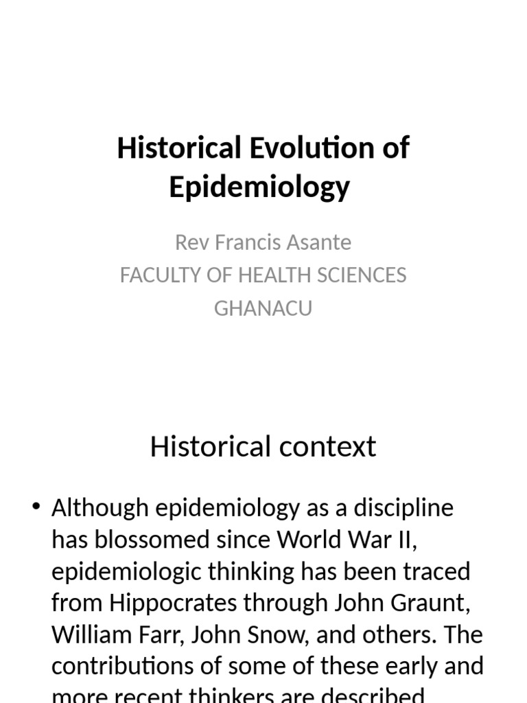 2.Historical Evolution of Epidemiology | PDF | Epidemiology | Infection 2.Historical Evolution of Epidemiology | PDF | Epidemiology | Infection