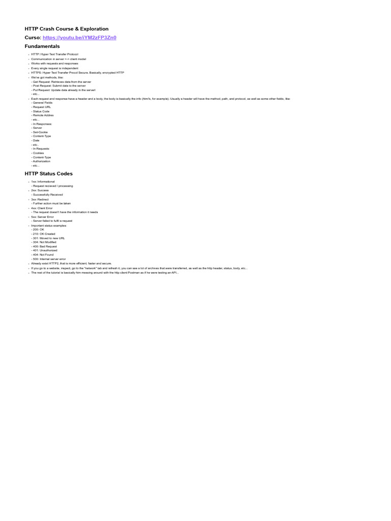 HTTP Crash Course & Exploration | PDF