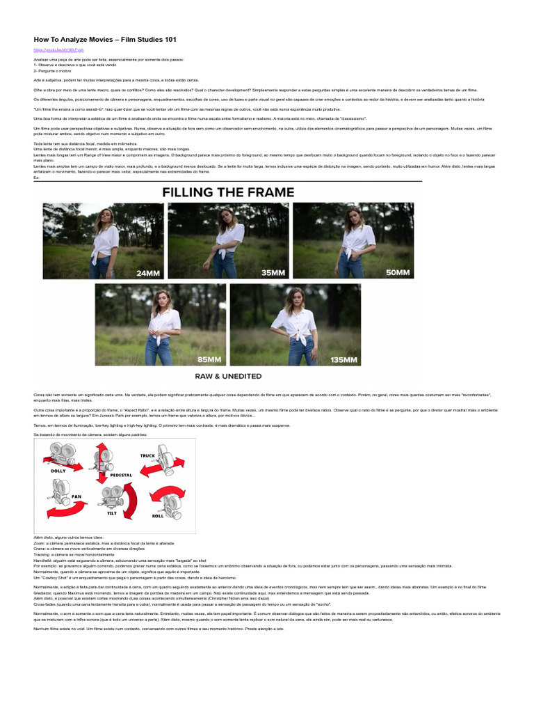 How To Analyze Movies - Film Studies 101 | PDF | Câmera | Tempo
