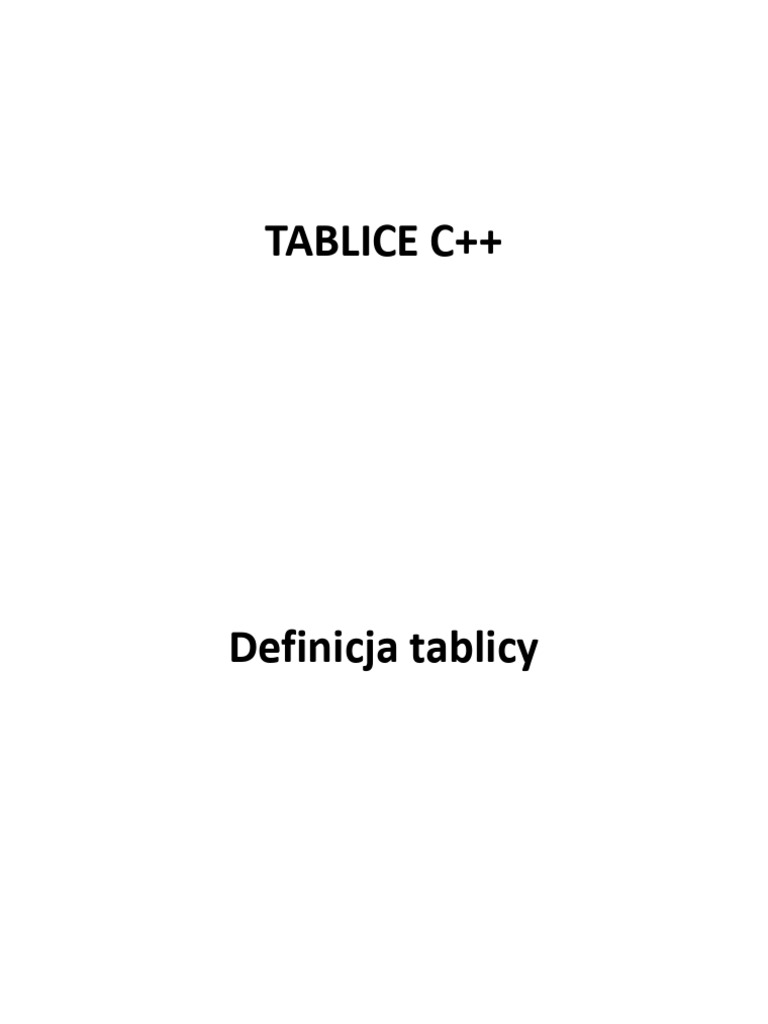 Tablice CPP | PDF