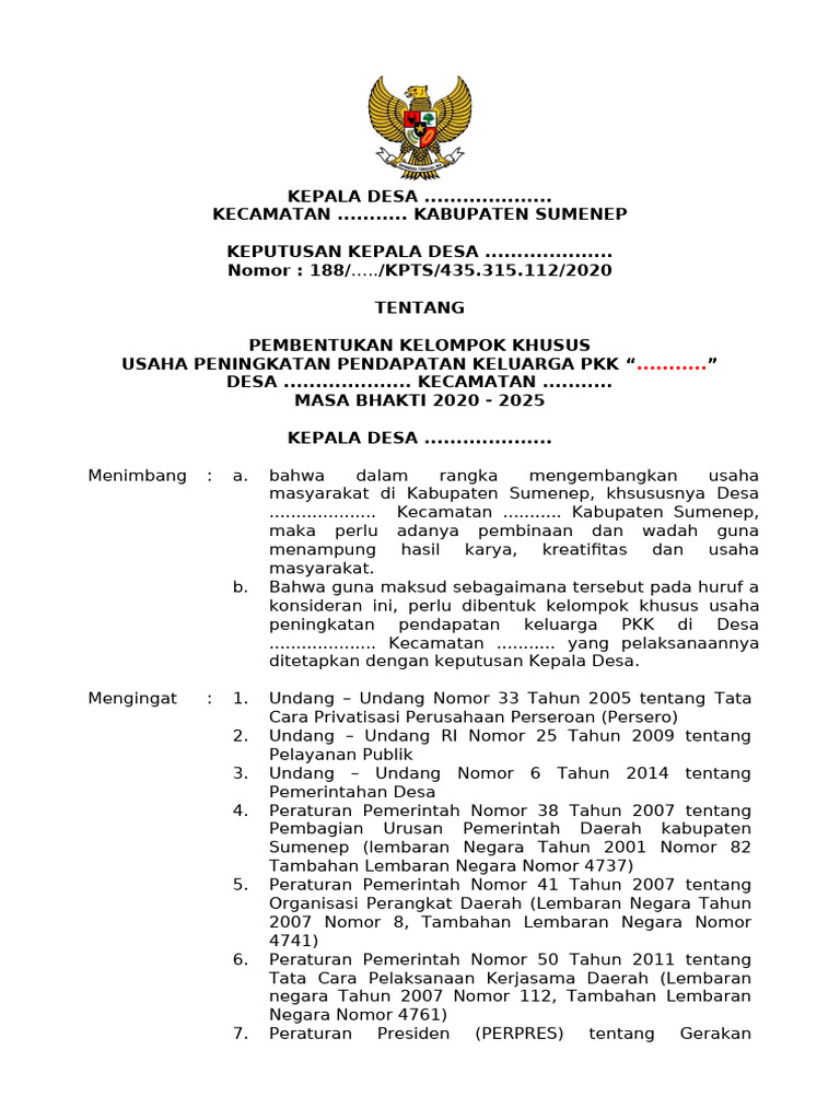 SK Kelompok Khusus Up2k Sip | PDF