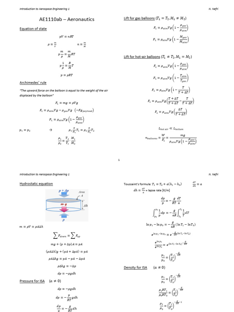 formulário ISA | PDF | Fluid Dynamics | Drag (Physics)