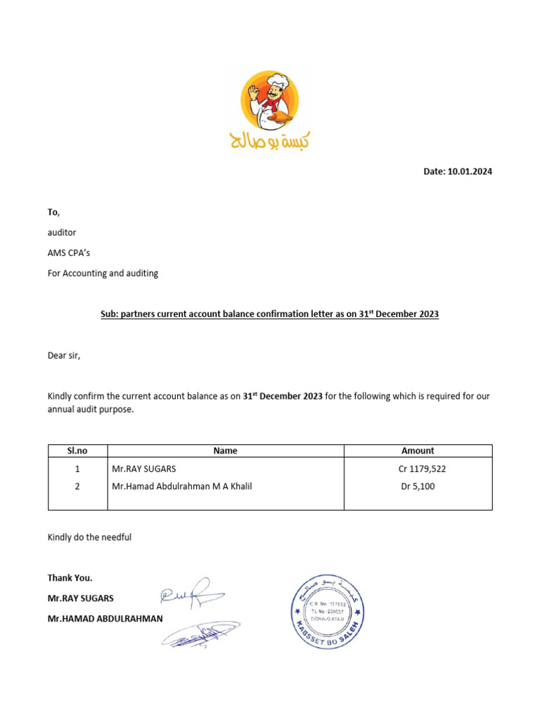 Partners Confirmations Letter KBS | PDF