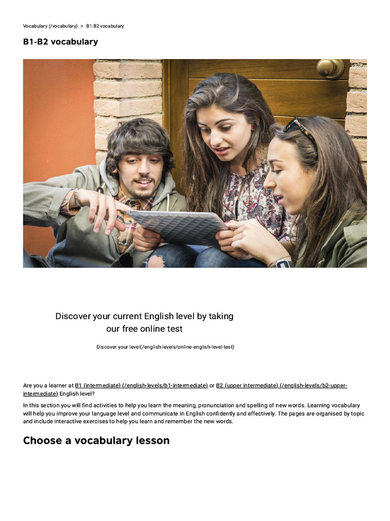B1-B2 English vocabulary _ LearnEnglish | PDF | Educational Technology ...
