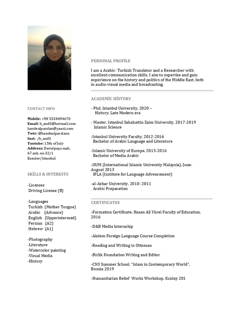 Cv ingilizce masaü | PDF | Turkey