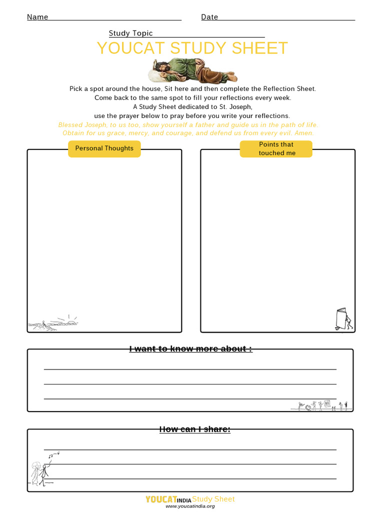 YOUCAT Study Sheet Template | PDF