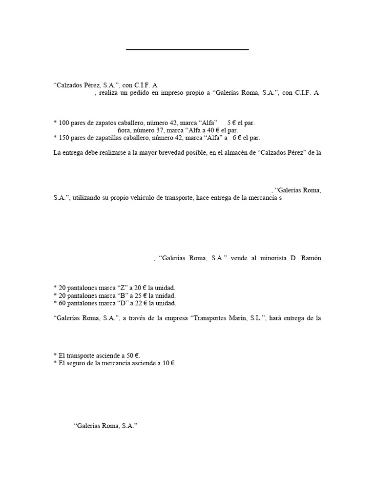 Ejercicios Documentos Compra-Venta | PDF