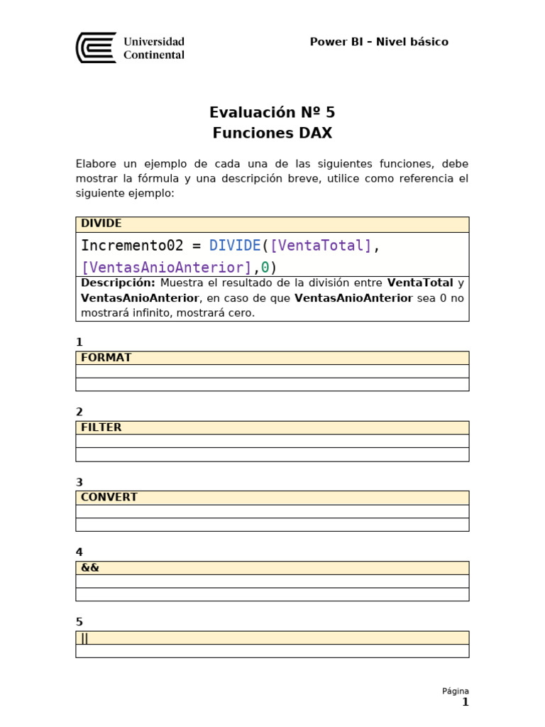Caso Propuesto 5 - Funciones DAX | PDF
