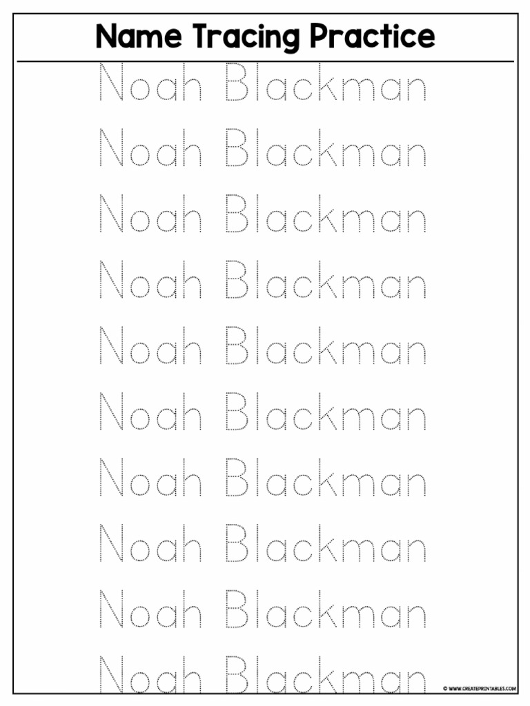 CreatePrintables.com Name Tracing Practice 97A3 6480 6DEA | PDF
