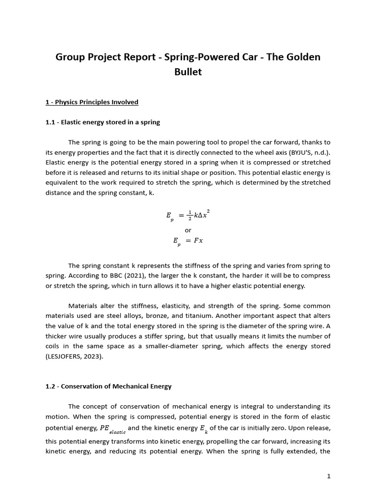 Spring-Powered Car Physics | PDF | Torque | Force
