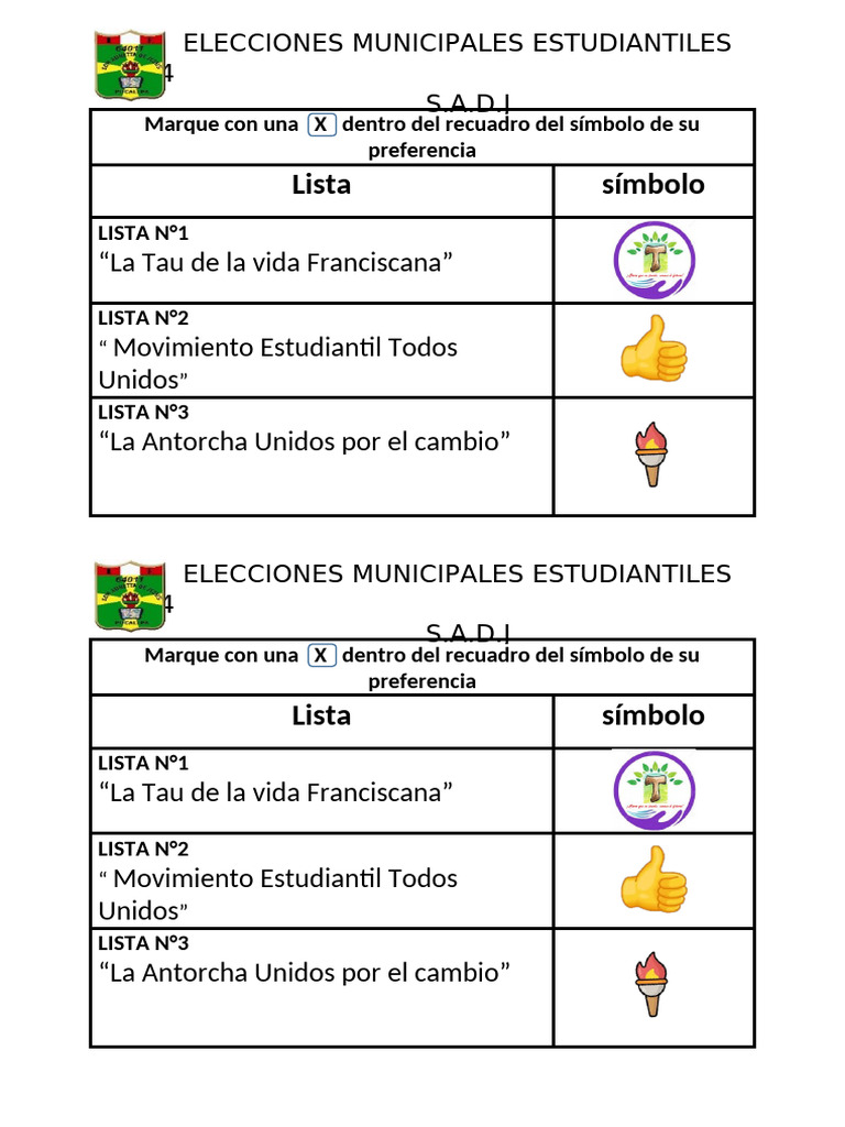 Elecciones Estudiantiles 2024 SADJ | PDF