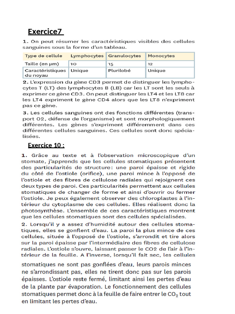 Corrigé Exercices 7 10 | PDF